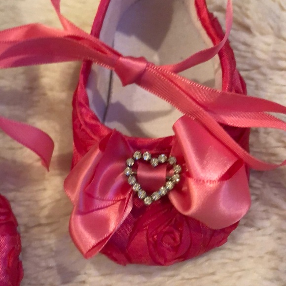 Shoes | Handmade Hot Pink Roses Ribbon Ballet Shoes | Poshmark